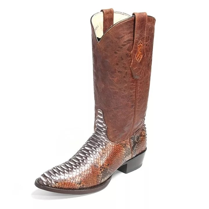 Los Altos Brown Boots Genuine Python Skin – ParaHombreUSA