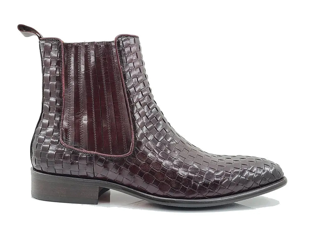 Basket Weave Leather Chelsea Boot – ParaHombreUSA