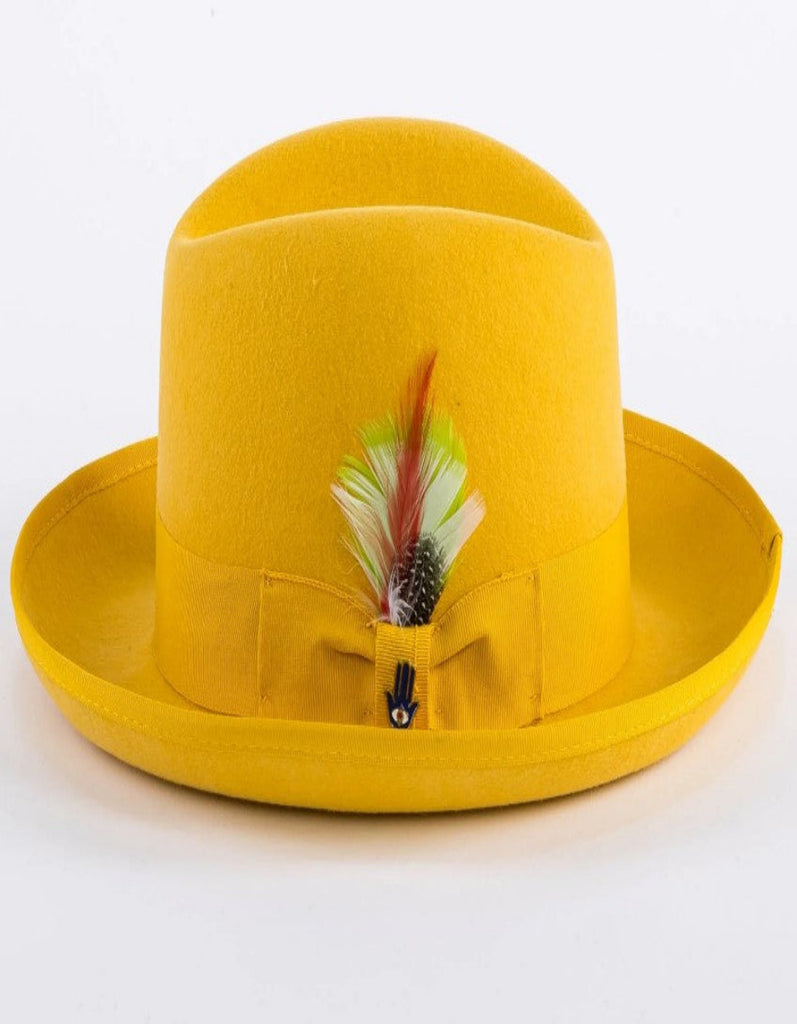 Gold Dress Hat 1920s Fedora Style - Mens Classic Gangster Godfather Wo ...