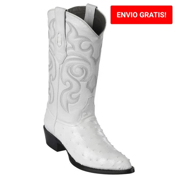 Botas de Avestruz Original Horma Puntal Color Blanco LAB – ParaHombreUSA