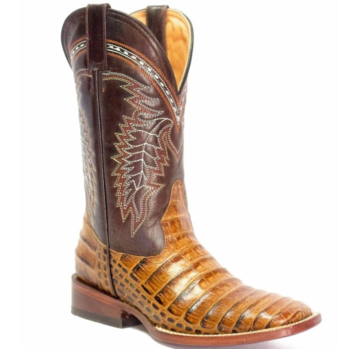 Botas de Cocodrilo Grabado Horma Rodeo Cuadrada Color Mantequilla ...