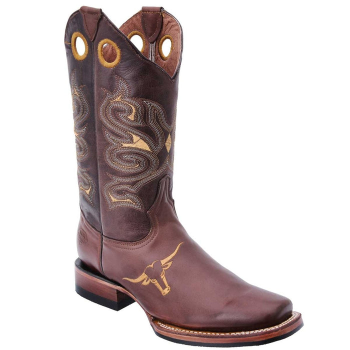 Botas Vaqueras de Cuero con Toro Bordado Horma Rodeo WD – ParaHombreUSA