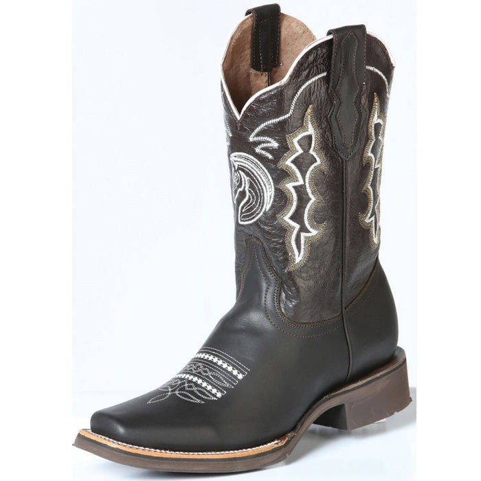 Botas Vaqueras de Cuero Crazy Original Horma Rodeo Color Chocolate GEN ...